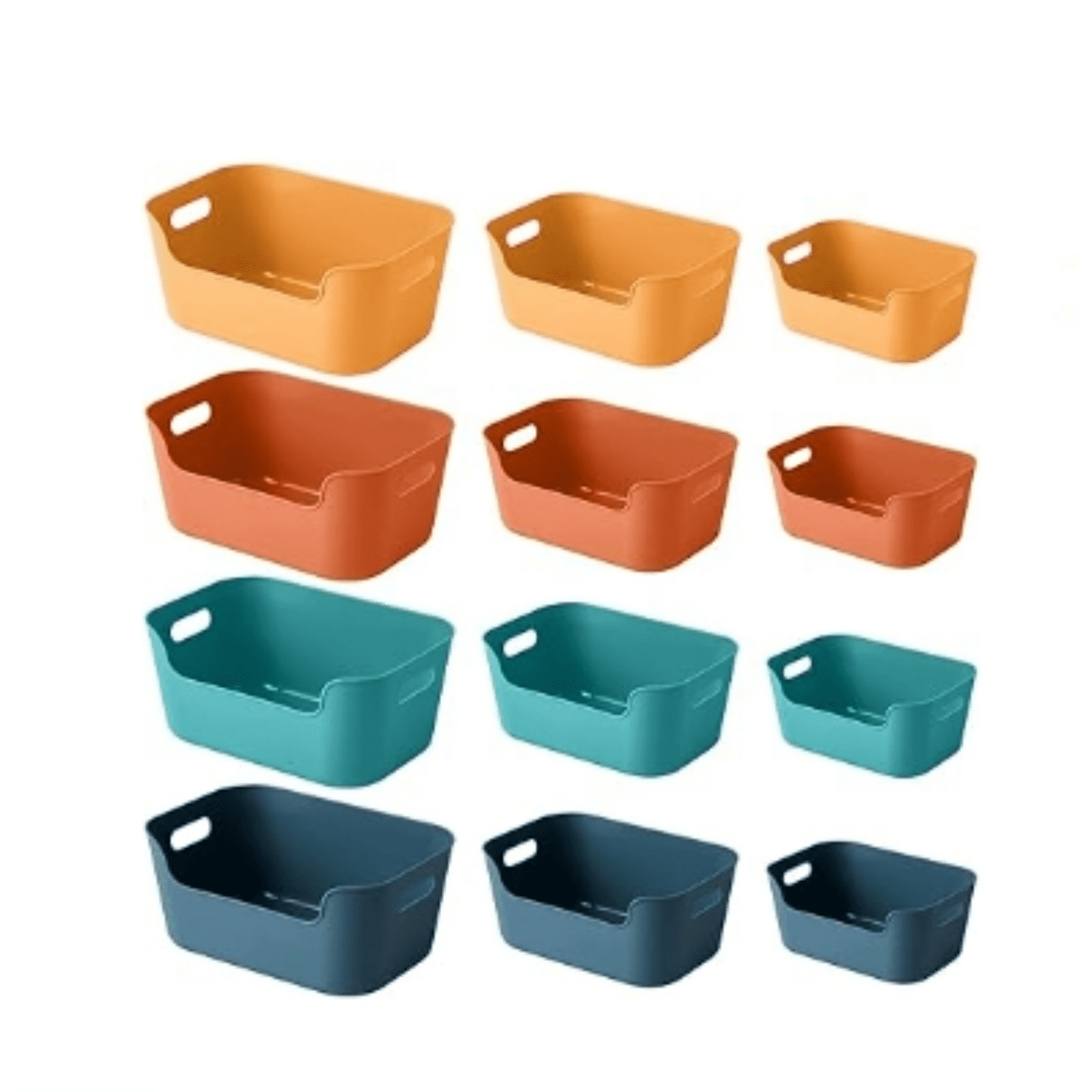 12-Pack Mixed Plastic Storage Bins and Baskets for Efficient Home ...
