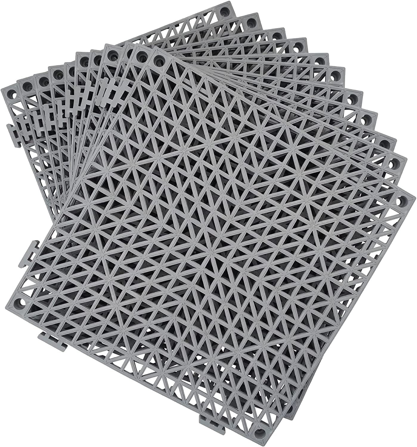 12 Pack Modular Interlocking Cushion 11.6" x 11.6" Rubber Mat Floor ...
