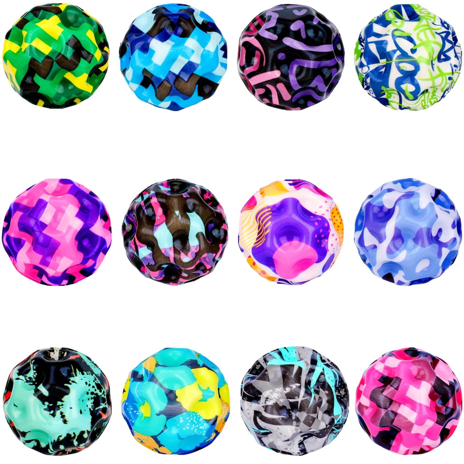 12 Pack Moon Bouncy Balls for Kids, Easter Busket Stuffers, Super ...