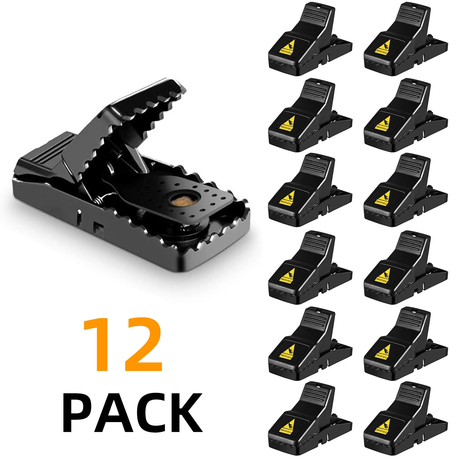 12 Pack Mouse Traps Indoor For Home, Reusable Snap Traps For Mice ...
