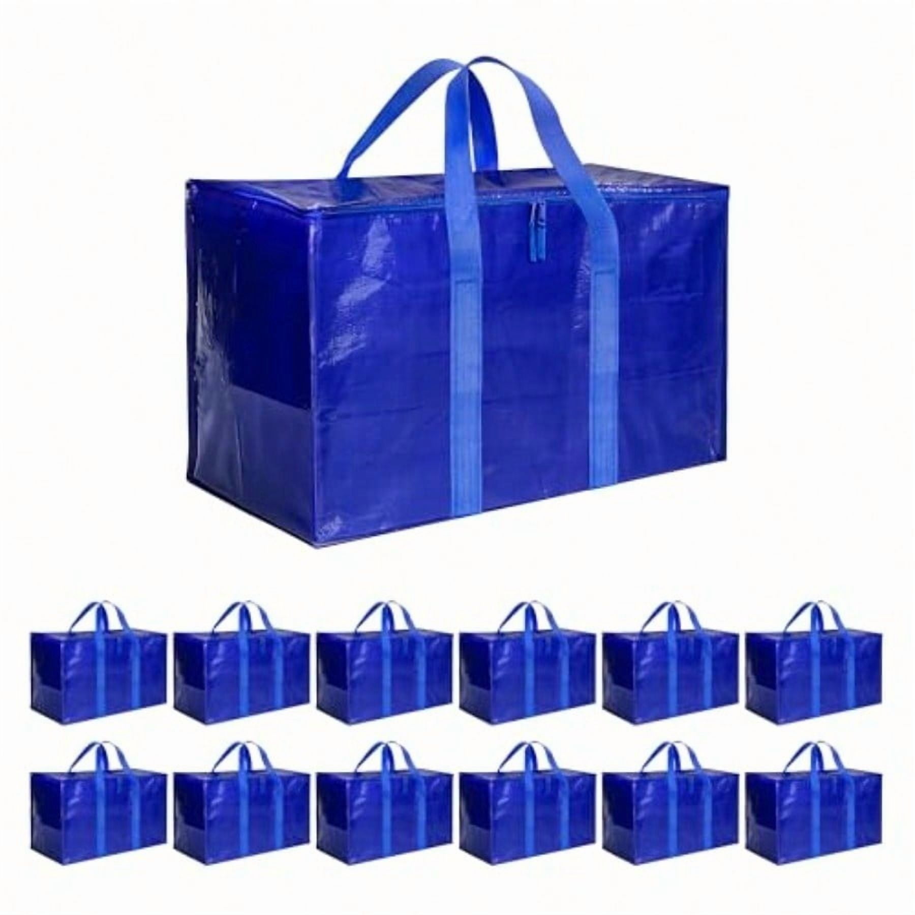 12 Pack Moving Bags Heavy Duty Storage Totes with Lids Sturdy Handles ...