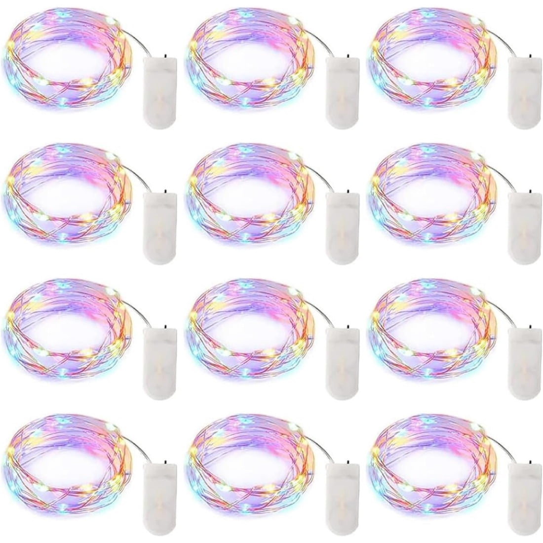 12 Pack Multi Color Led Fairy Lights Battery Operated String Lights ...