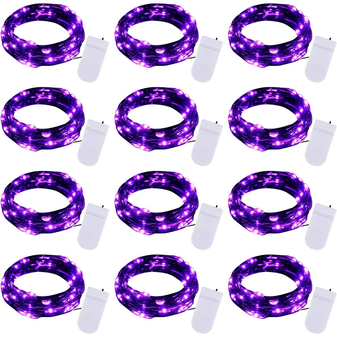 12 Pack Multi Color Led Fairy Lights Battery Operated String Lights ...