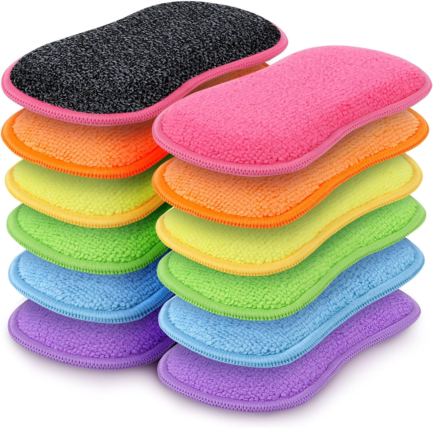 12 Pack Multi-Purpose Scrub Sponges Kitchen, Dish Sponge, Non-Scratch ...