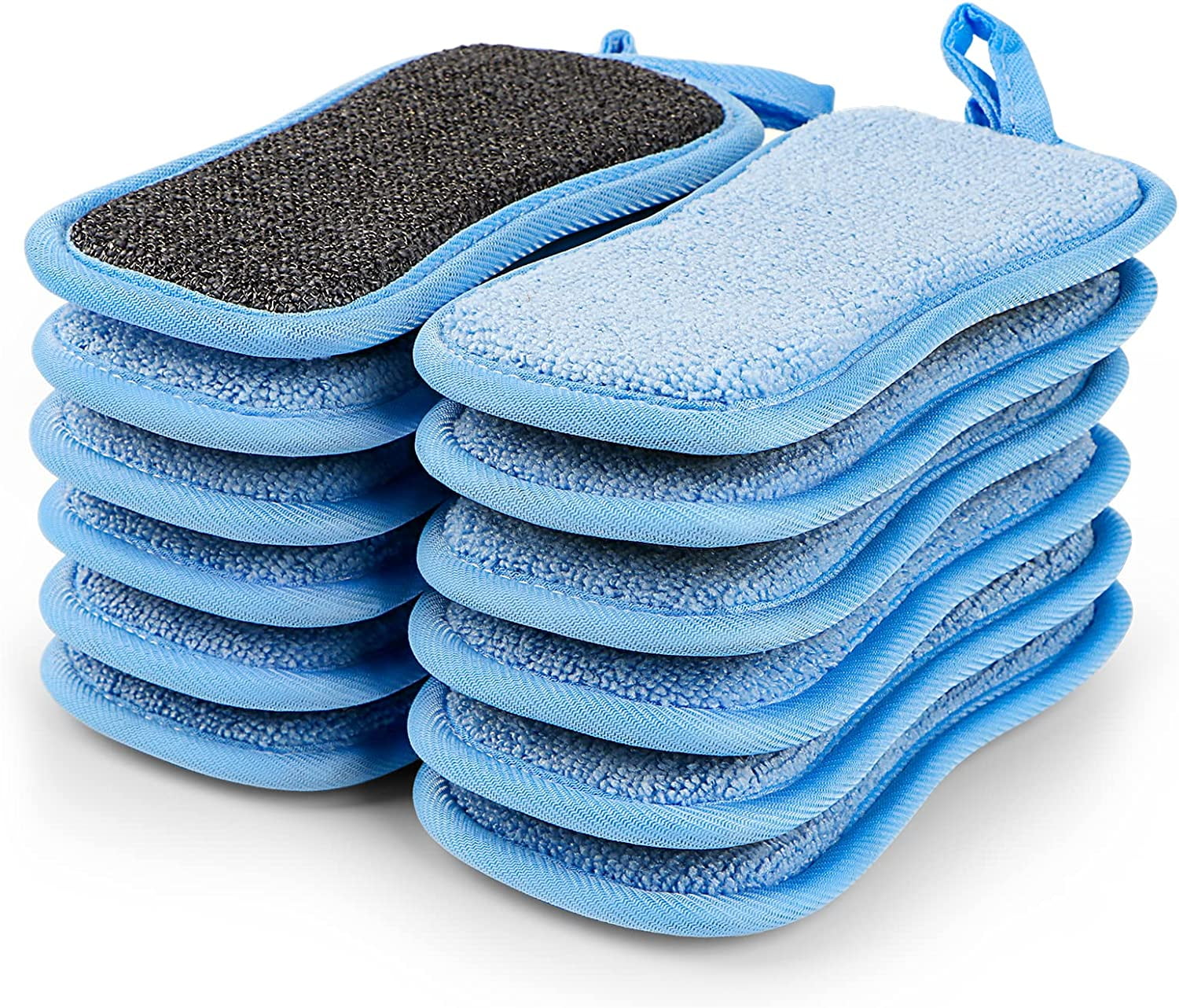 12 Pack Multi-Purpose Scrub Sponges Kitchen, Dish Sponge,Non-Scratch ...