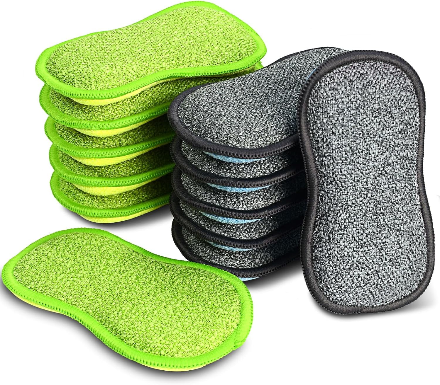 12 Pack Multi-Purpose Scrub Sponges for Kitchen by SmilePowo Non ...
