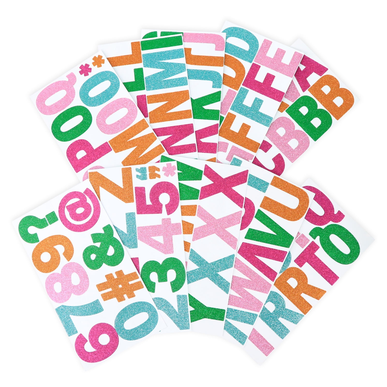 12 Pack: Multicolor Glitter Alphabet Stickers by Recollections ...
