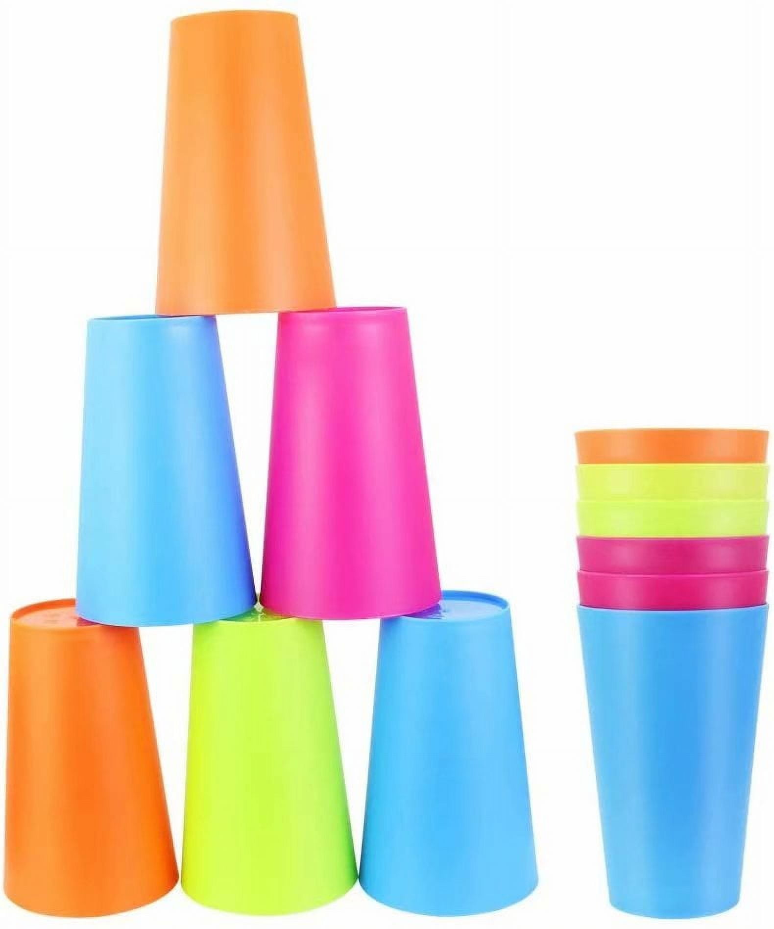 Artrylin 17.5oz Unbreakable Plastic Tumbler Set, 12pcs, Multicolor ...
