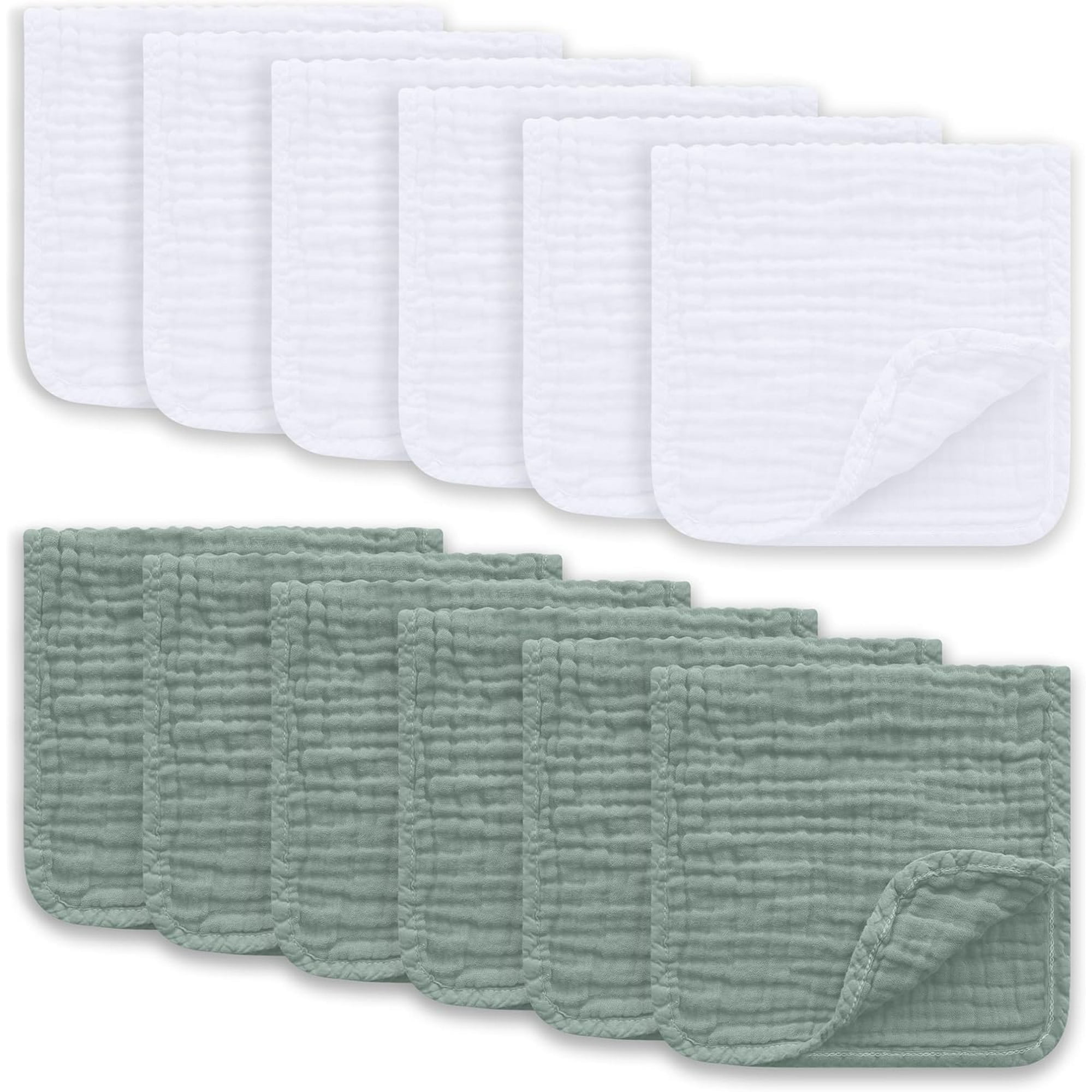 12 Pack Muslin Burp Cloths, 20''x10'' Extra Soft and Absorbent Baby ...