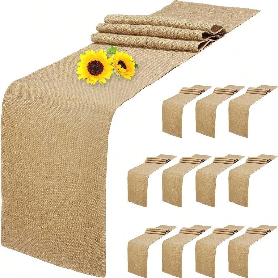 12 Pack Natural Burlap Table Runners12 X 72 Inch Rustic Jute Table ...