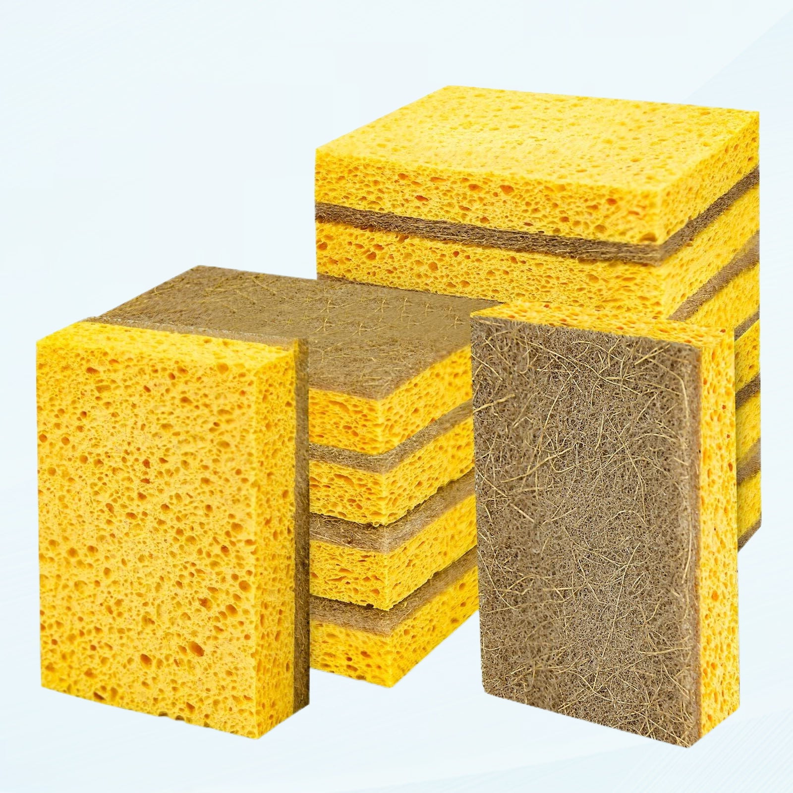 12 Pack Natural Dish Sponge, Eco-Friendly Scouring Sponge, Cleaning ...