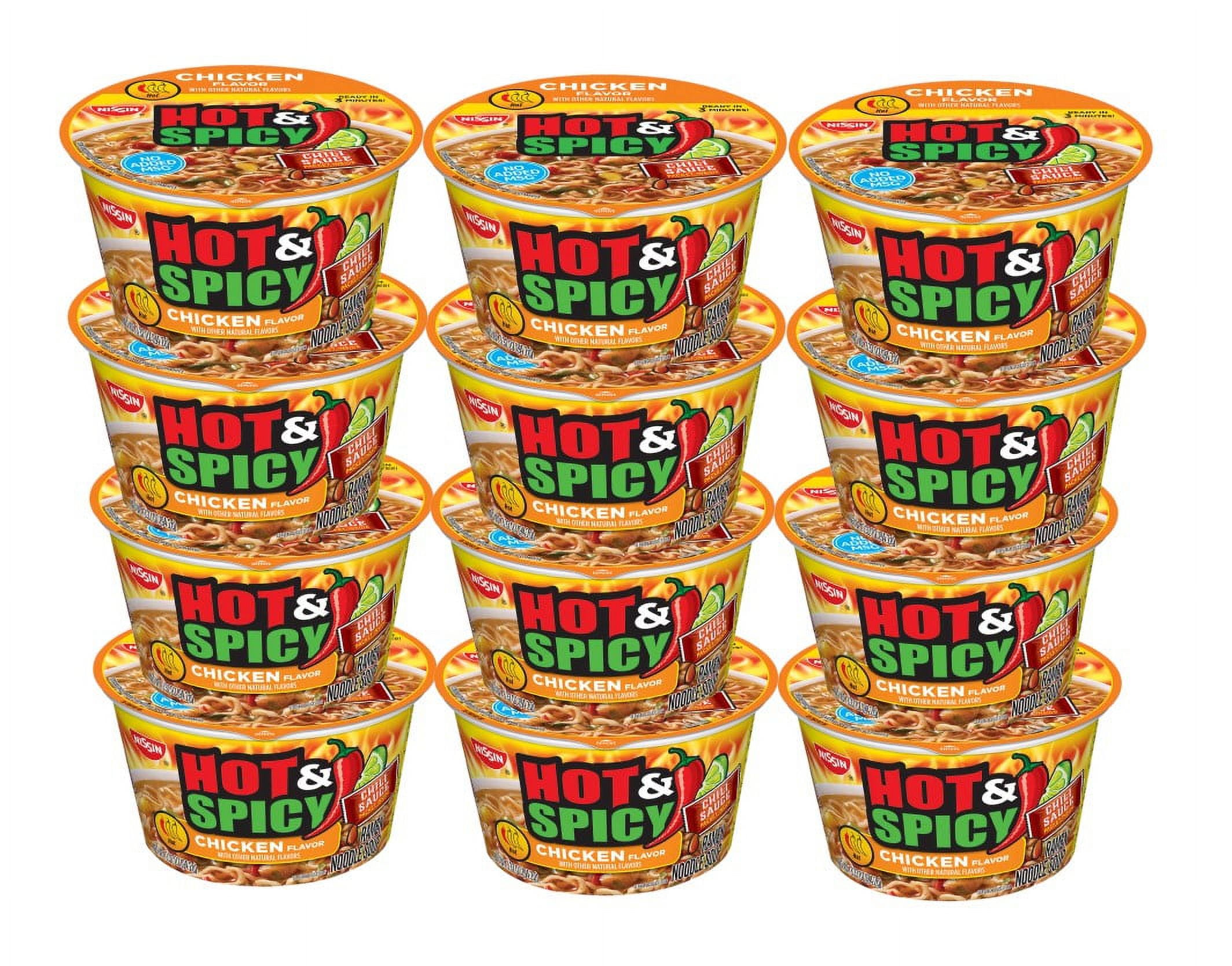 12 Pack | Nissin Hot & Spicy Noodle Bowl, Chicken, 3.32 oz - Walmart.com
