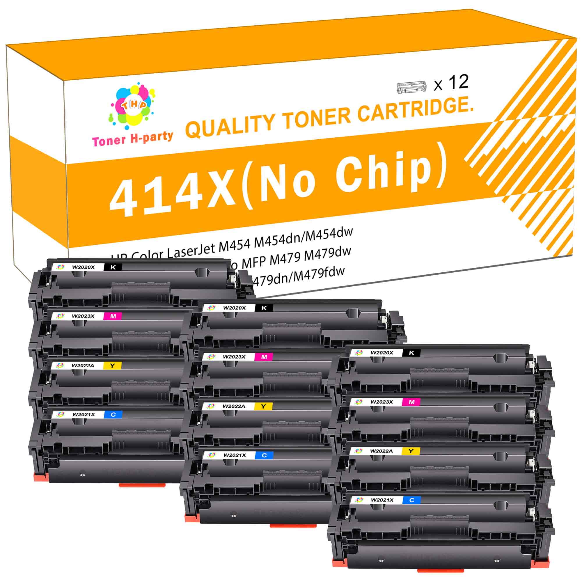 12 Pack (No Chip) 414A Toner Cartridge Replacement Compatible for HP ...