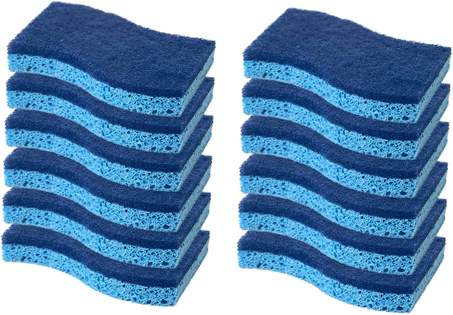 12 Pack Non-Scratch Dish Sponge, Dual Sided Kitchen Sponges for Dishes ...