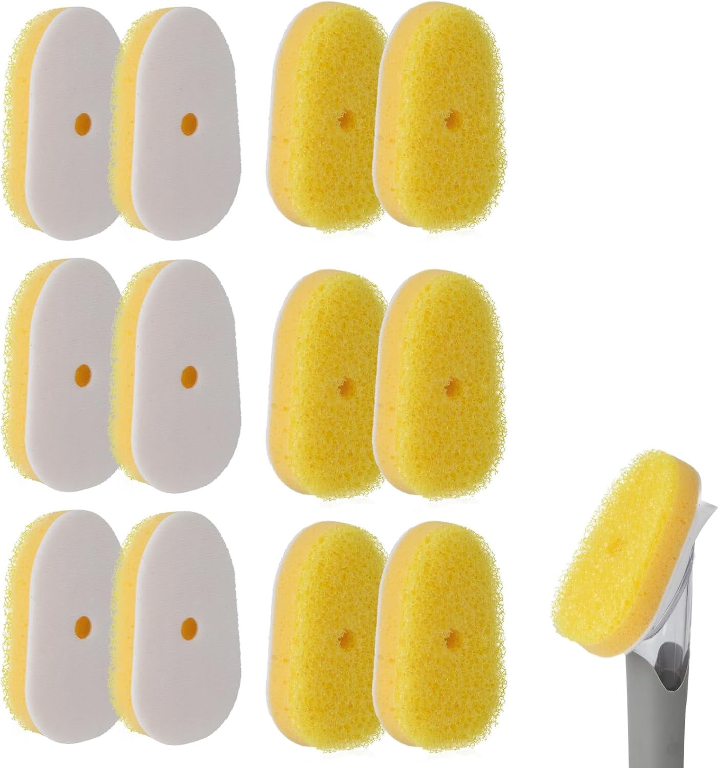 12-Pack Non-Scratch Dish Wand Sponge Refills, Replacement Heads for ...