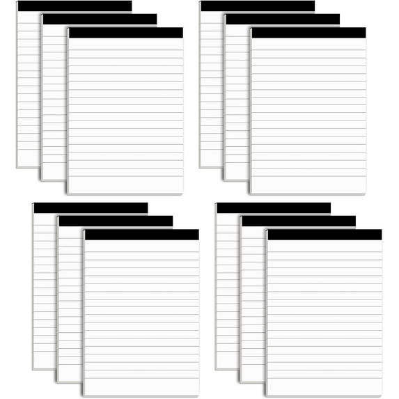 12 Pack Note Pads Refills 4 x 6 Inch Memo Pads Writing Pads, White ...
