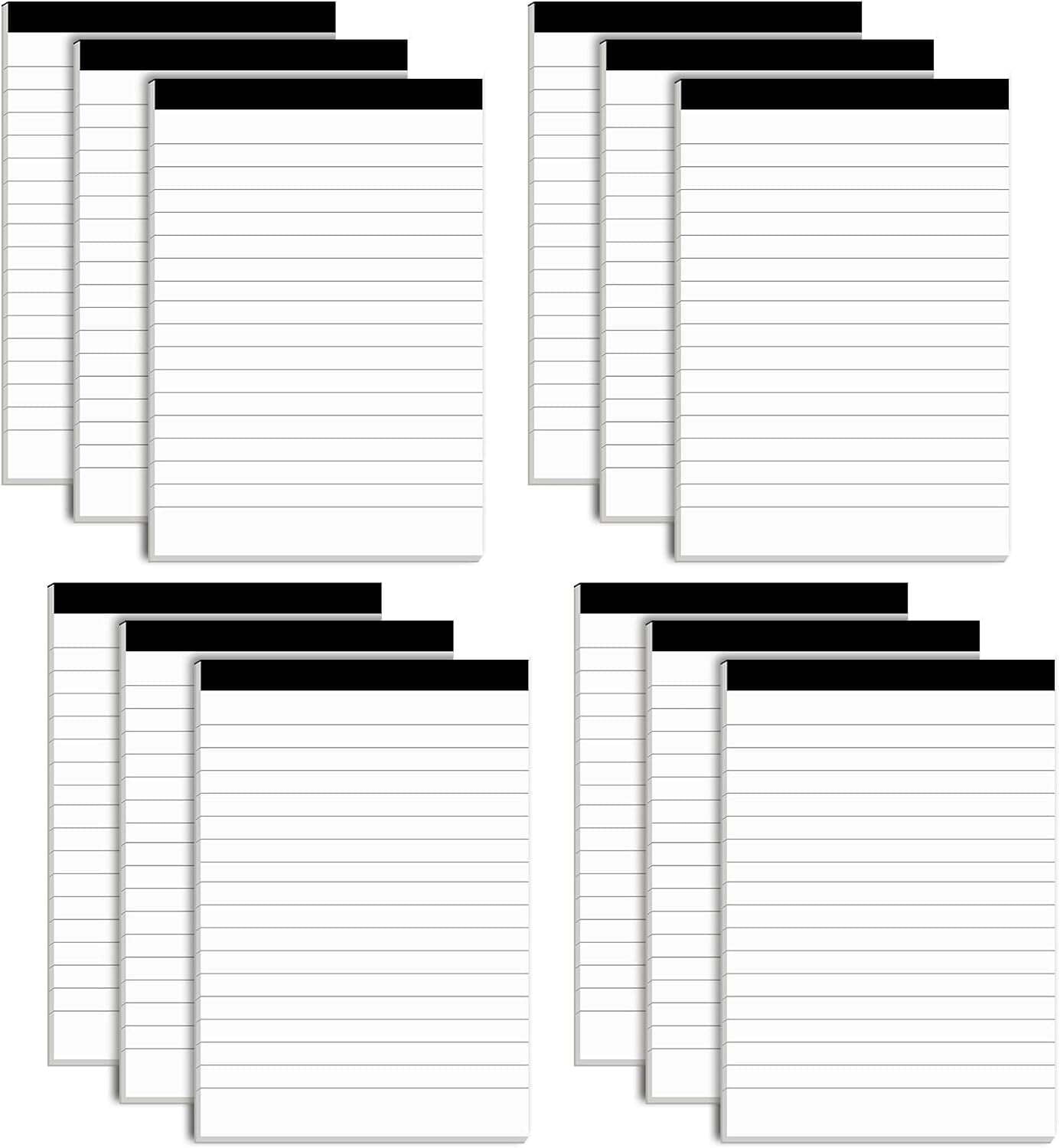12 Pack Note Pads Refills 4 x 6 Inch Memo Pads Writing Pads, White ...