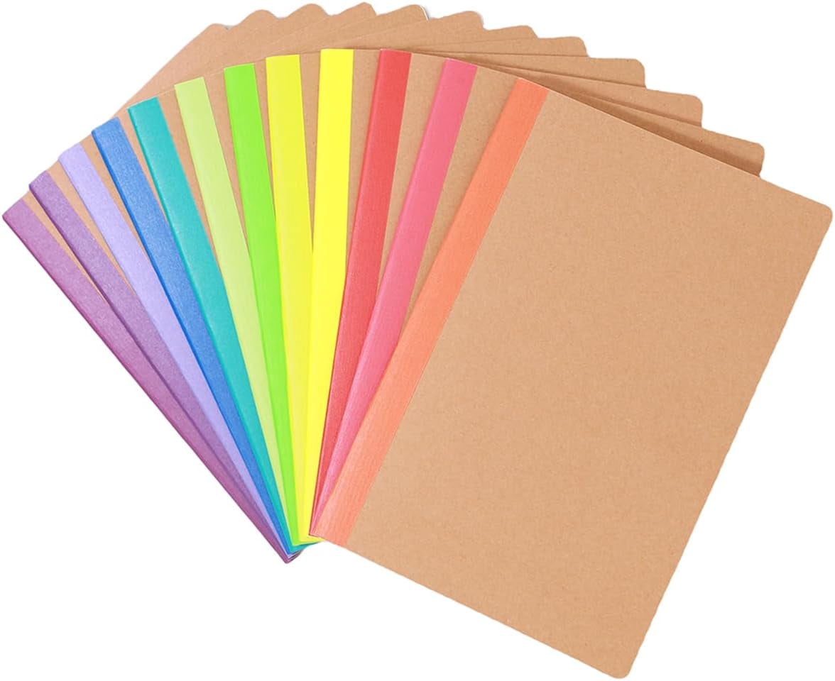 12 Pack Notebooks Bulk, Kraft Cover Lined Blank College Ruled Travel ...