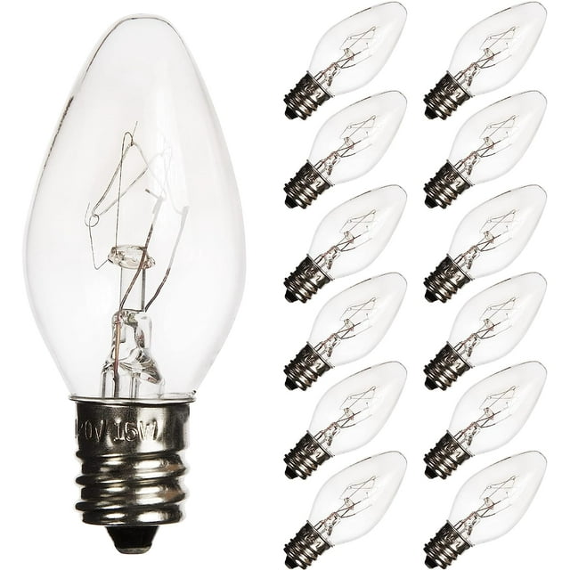 OHLGT 12 Pack Salt Lamp Bulbs, 120V, 15W, E12 Socket, Original ...