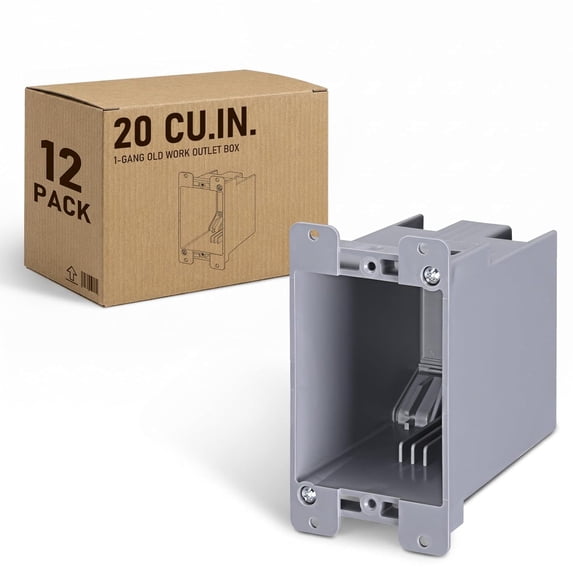 12 Pack Old Work Electrical Outlet Box One Gang, Ultra-deep 20 Cubic ...