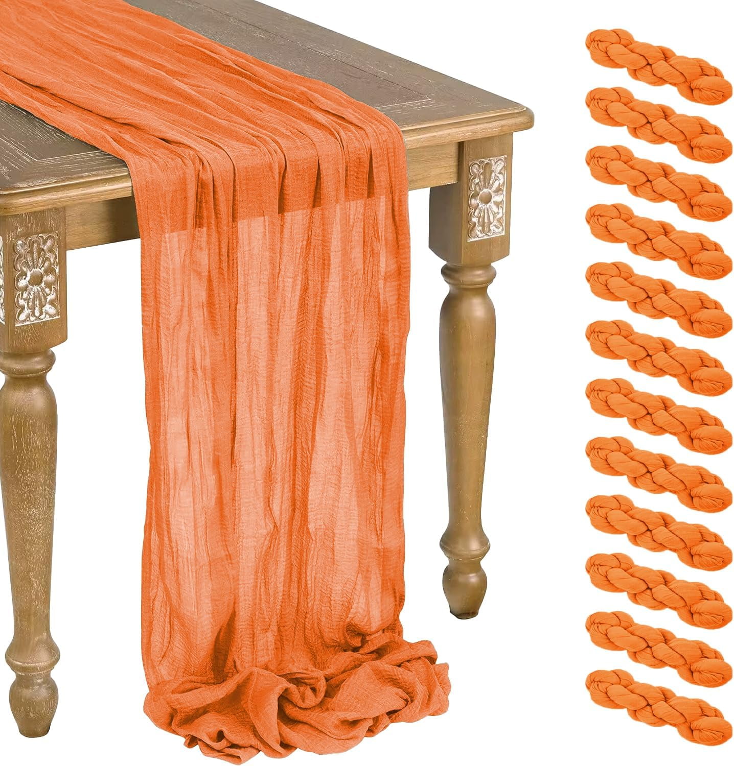 12 Pack Orange Cheesecloth Table Runner 10ft Boho Gauze Cheese Cloth ...