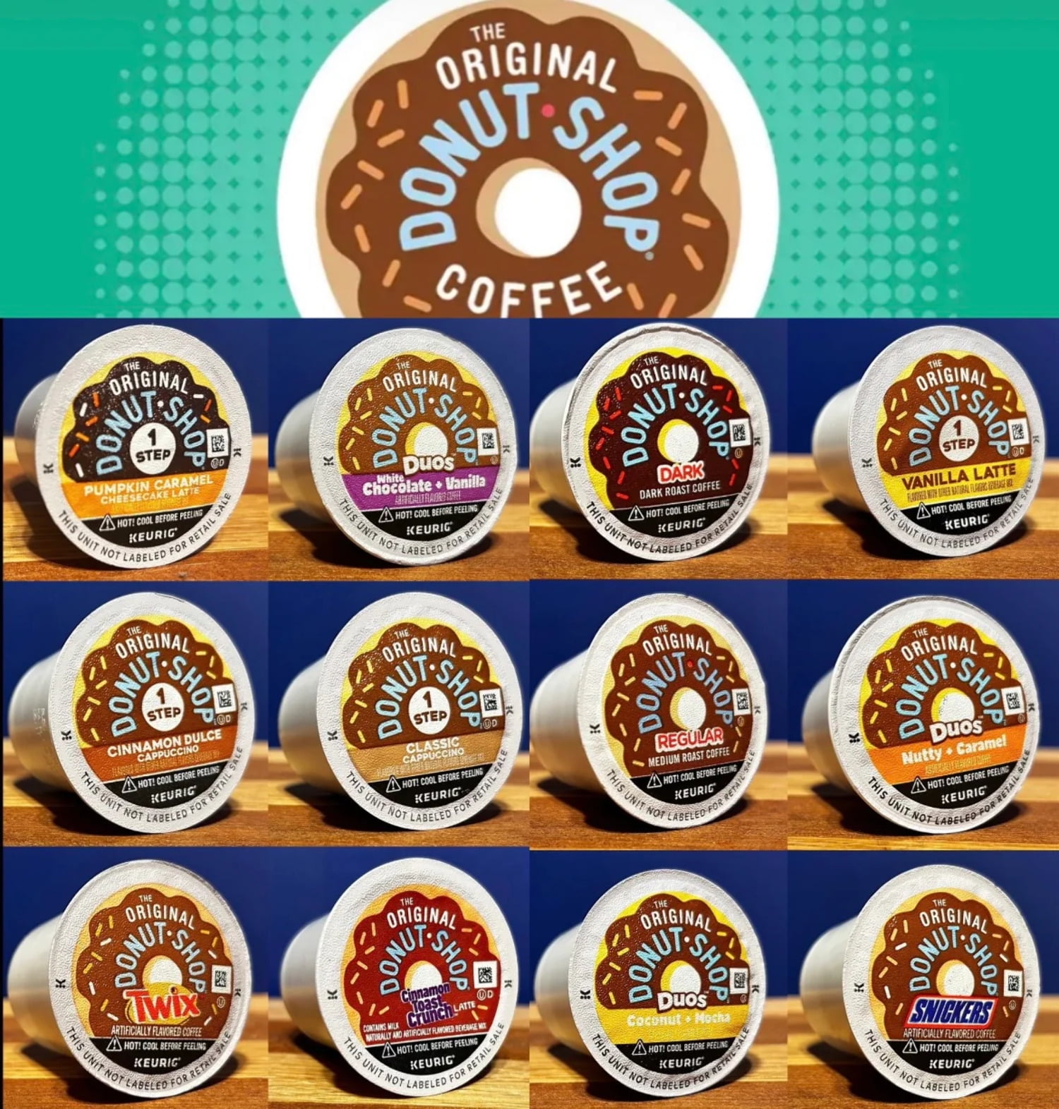 12 Pack Original Donut Shop K Cup Sampler Pack 12 Different Coffee