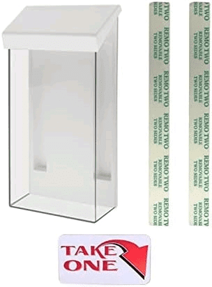 12 Pack Outdoor Brochure Holder Box Clear Acrylic with White Lid Holds ...