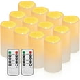 HANZIM 12 Pack Outdoor Flameless Plastic LED Candles with Remote ...