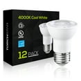 12 Pack PAR16 LED Light Bulbs, 7W(50W Equivalent.), Dimmable, E26 Base ...