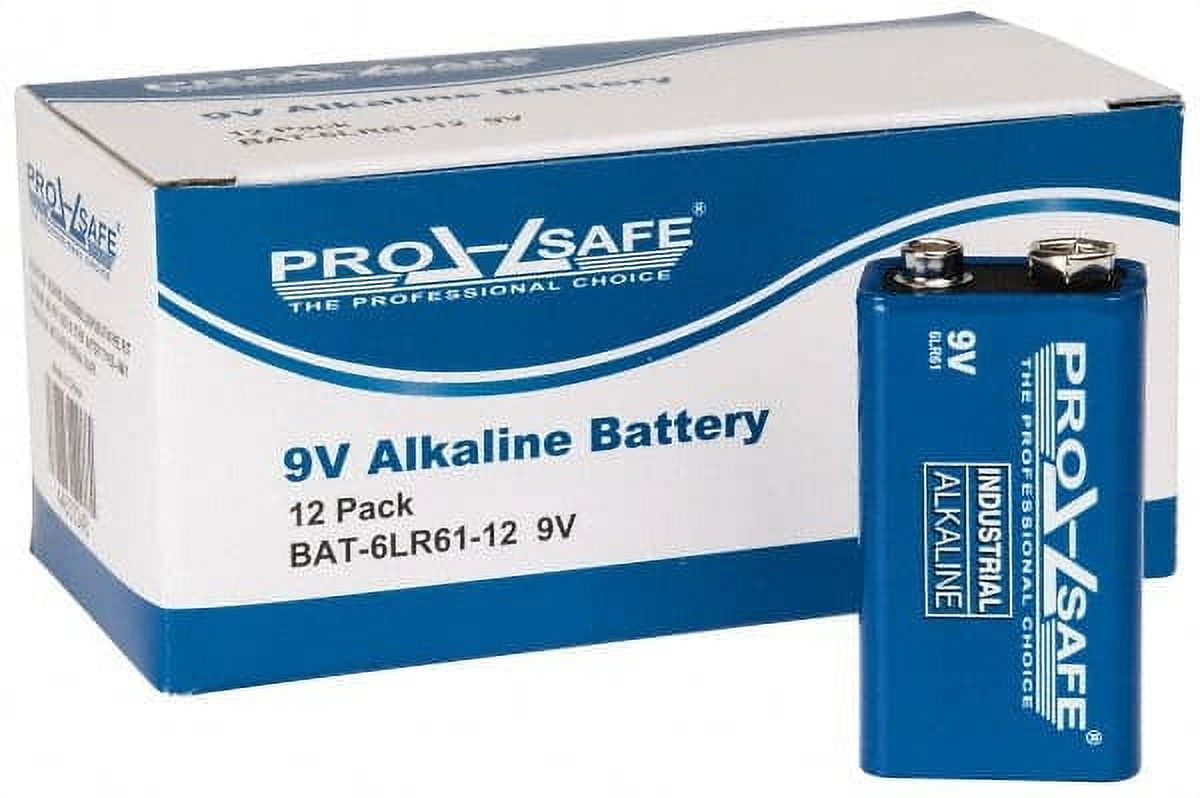 12 Pack PRO-SAFE 9 Volt Industrial Alkaline Batteries - Walmart.com