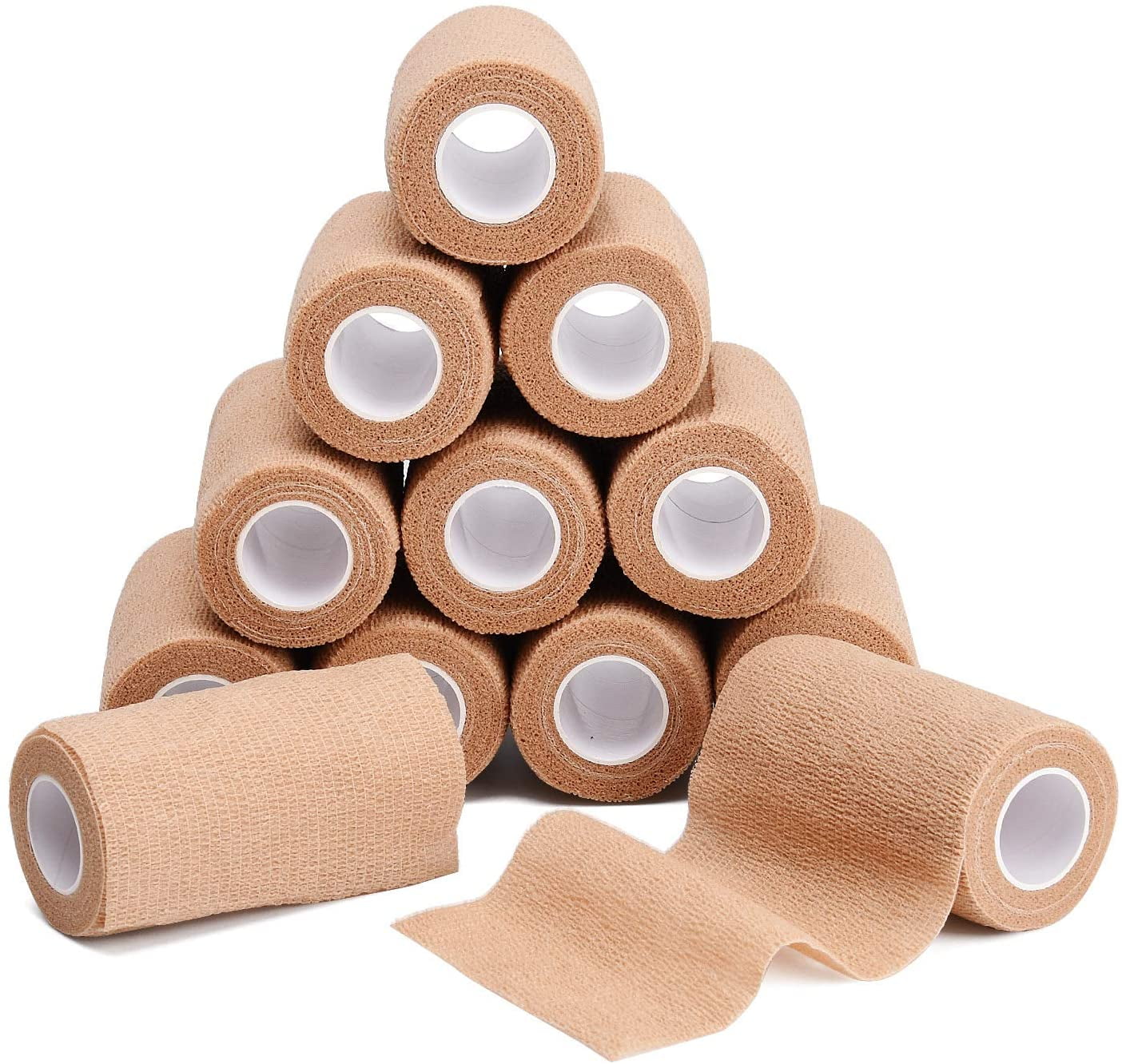 12 Pack Pack Self Adherent Cohesive Wrap Bandages, 5 Yards Elastic ...