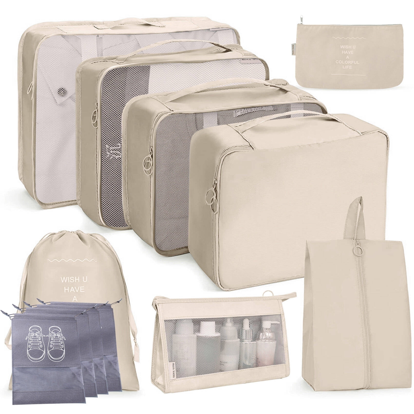 12 Pack Packing Cubes Set - Luggage Packing Organizers for Travel ...