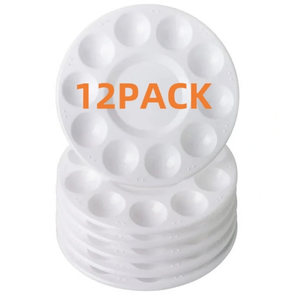 12 Pack Paint Tray Palettes,Painting Palette,Plastic Paint Pallets for ...