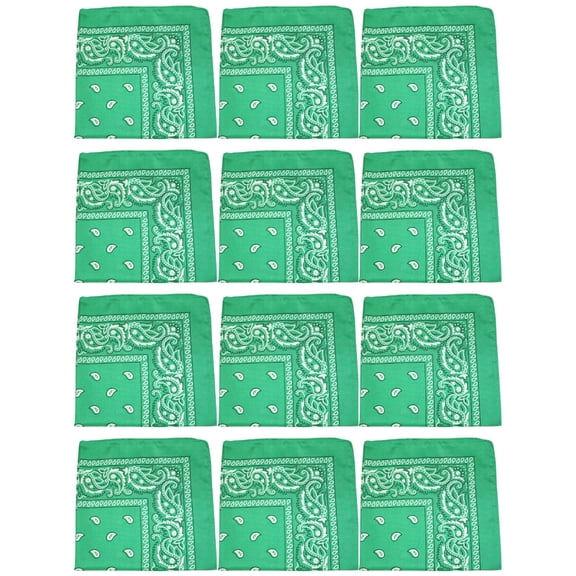 12 Pack Paisley Design Polyester Bandanas Great for Events, Crafts ...