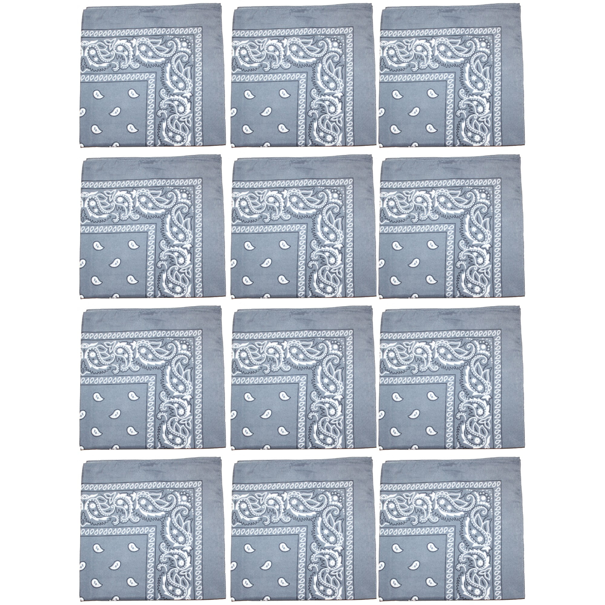 12 Pack Paisley Design Polyester Bandanas Great for Events, Crafts ...