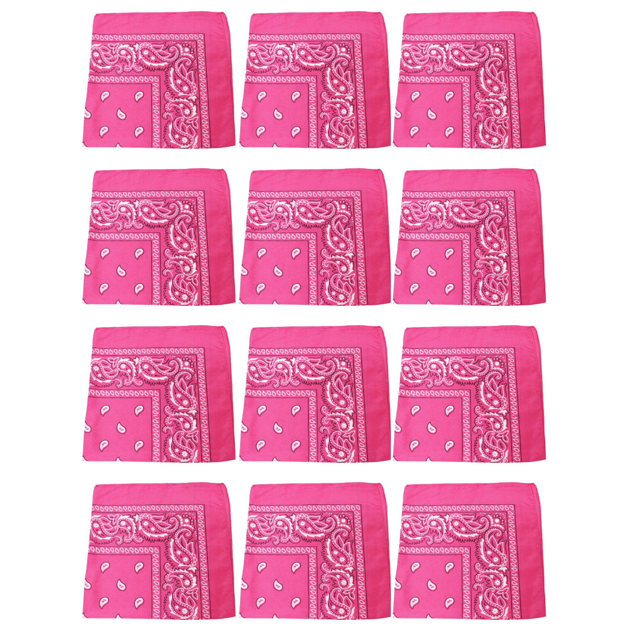 12 Pack Paisley Design Polyester Bandanas Great for Events, Crafts ...