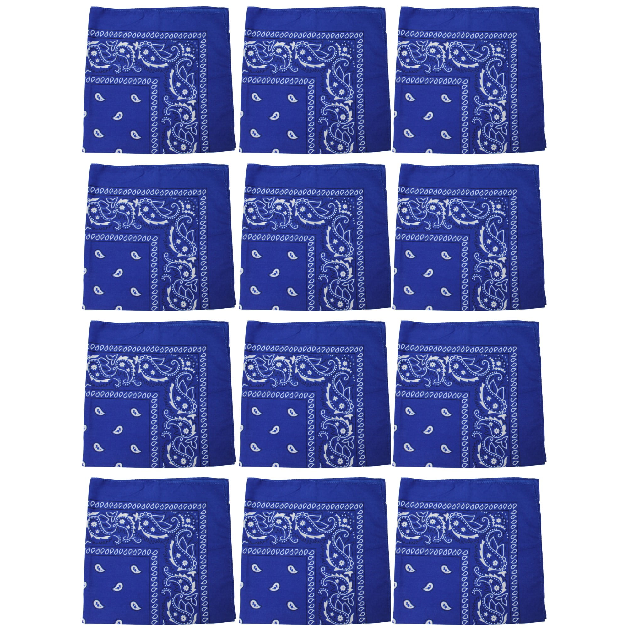 12 Pack Paisley Design Polyester Bandanas Great for Events, Crafts ...