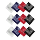 Walmart 12-Pack Cotton Colored Paisley Print Bandanas - Walmart.com