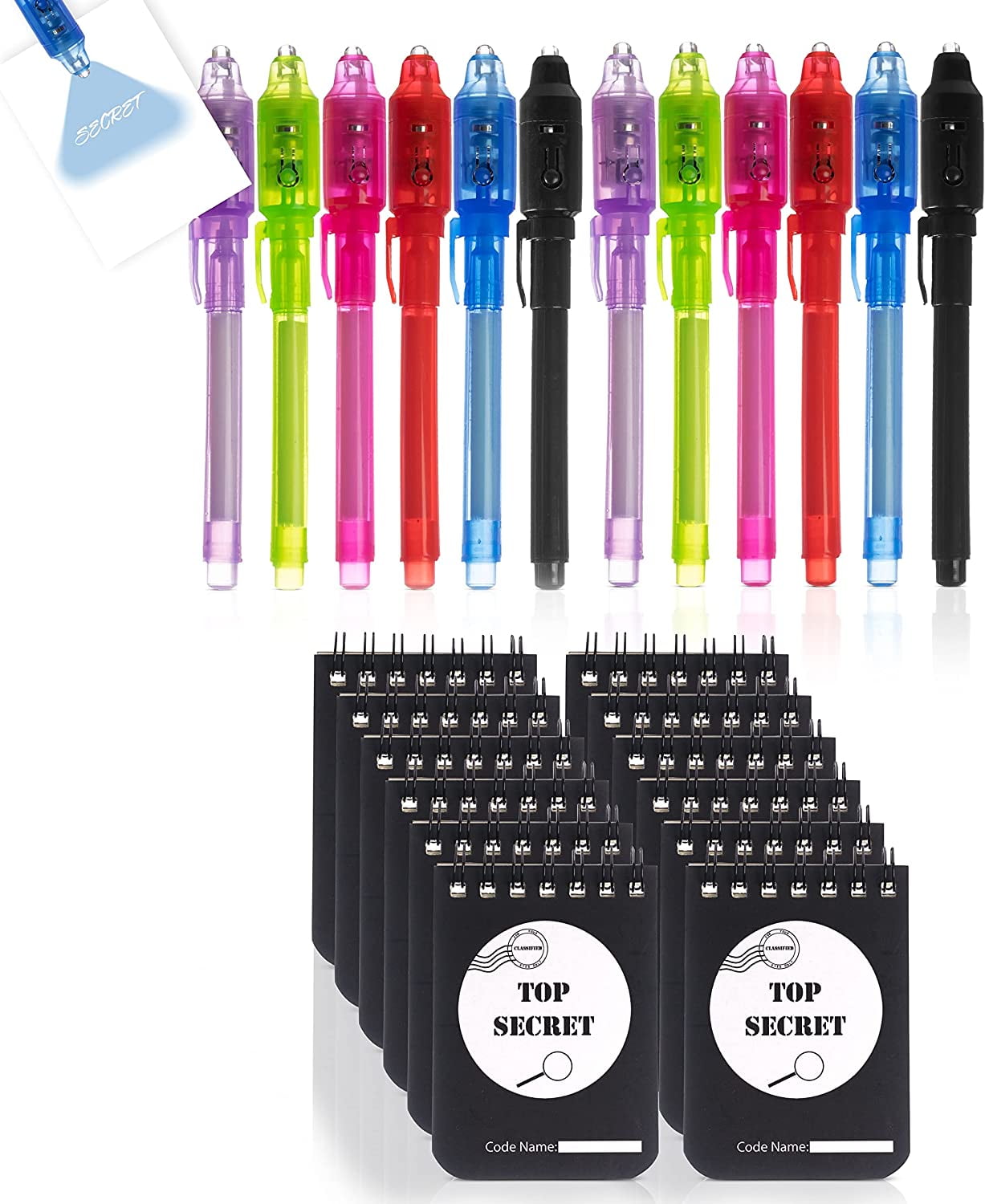 12-Pack Party Favors for Kids - Invisible Ink Pens, Top Secret Notepads ...
