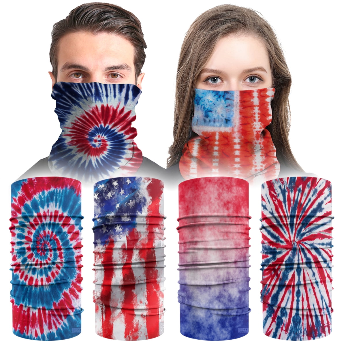 12 Pack Patriotic American Flag Tie Dye Neck Gaiter Face Cover ...