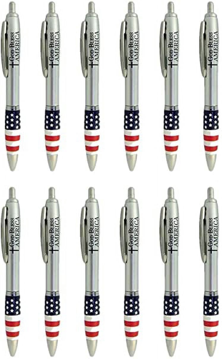 12 Pack - Patriotic Pens, God Bless America American Flag Design, 5 1/2 ...
