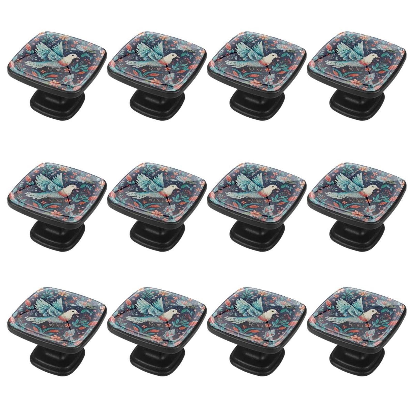 12 Pack Peace Dove Square Cabinet Knobs Kitchen Cabinet Pulls Cupboard ...