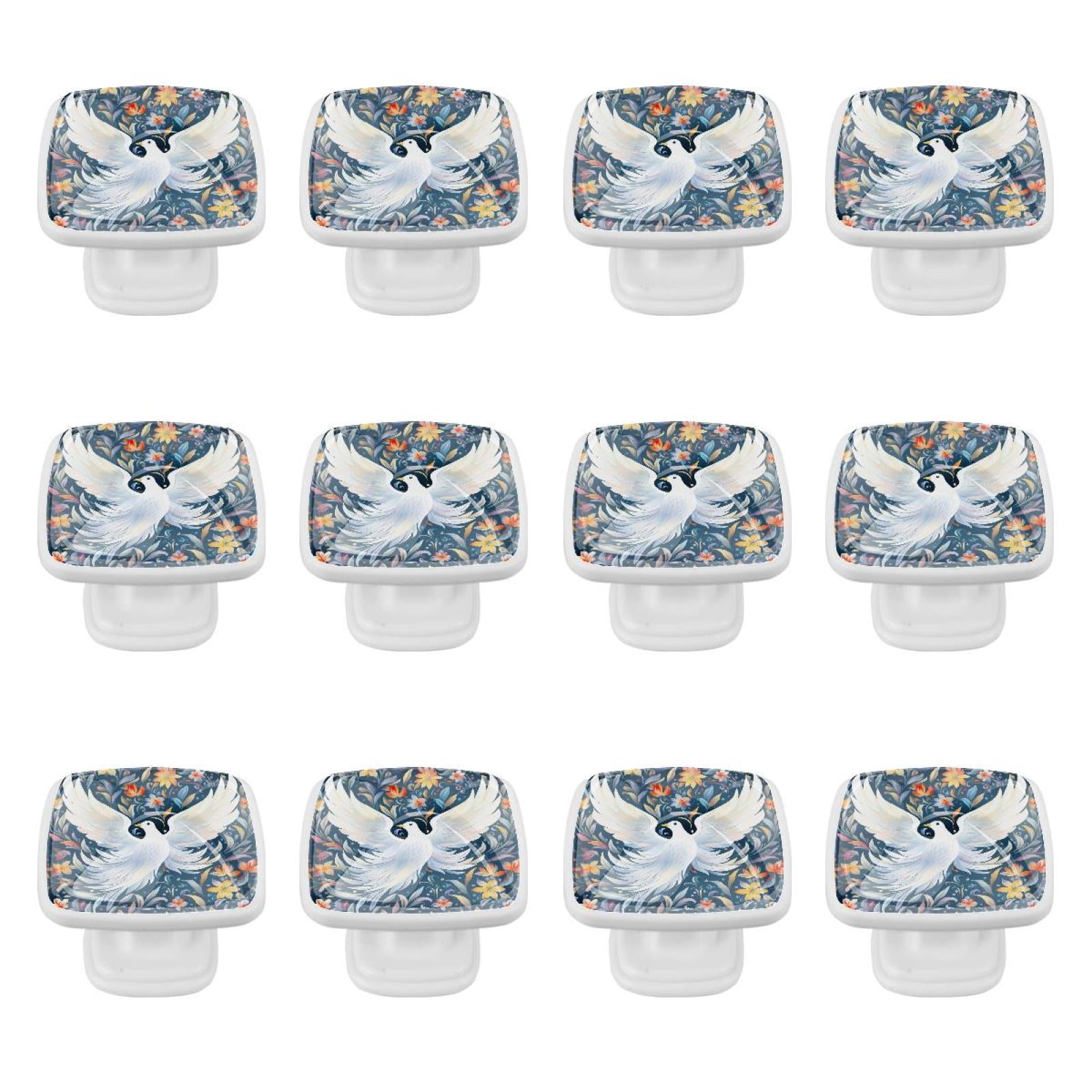 12 Pack Peace Dove Square Cabinet Knobs Kitchen Cabinet Pulls Cupboard ...