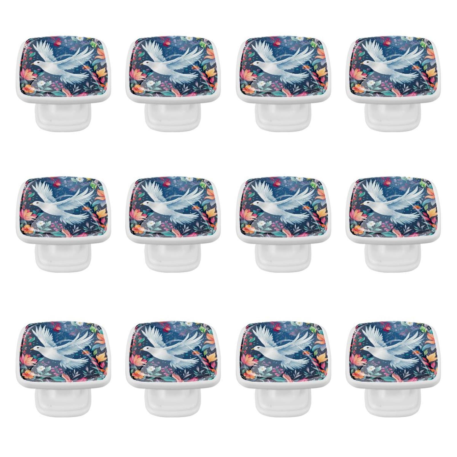 12 Pack Peace Dove Square Cabinet Knobs Kitchen Cabinet Pulls Cupboard ...