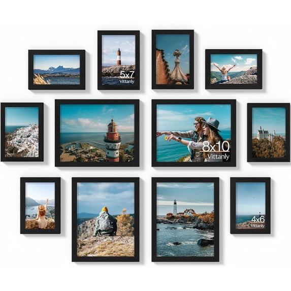 12 Pack Picture Frames Collage Wall Decor for Mounting or Tabletop ...
