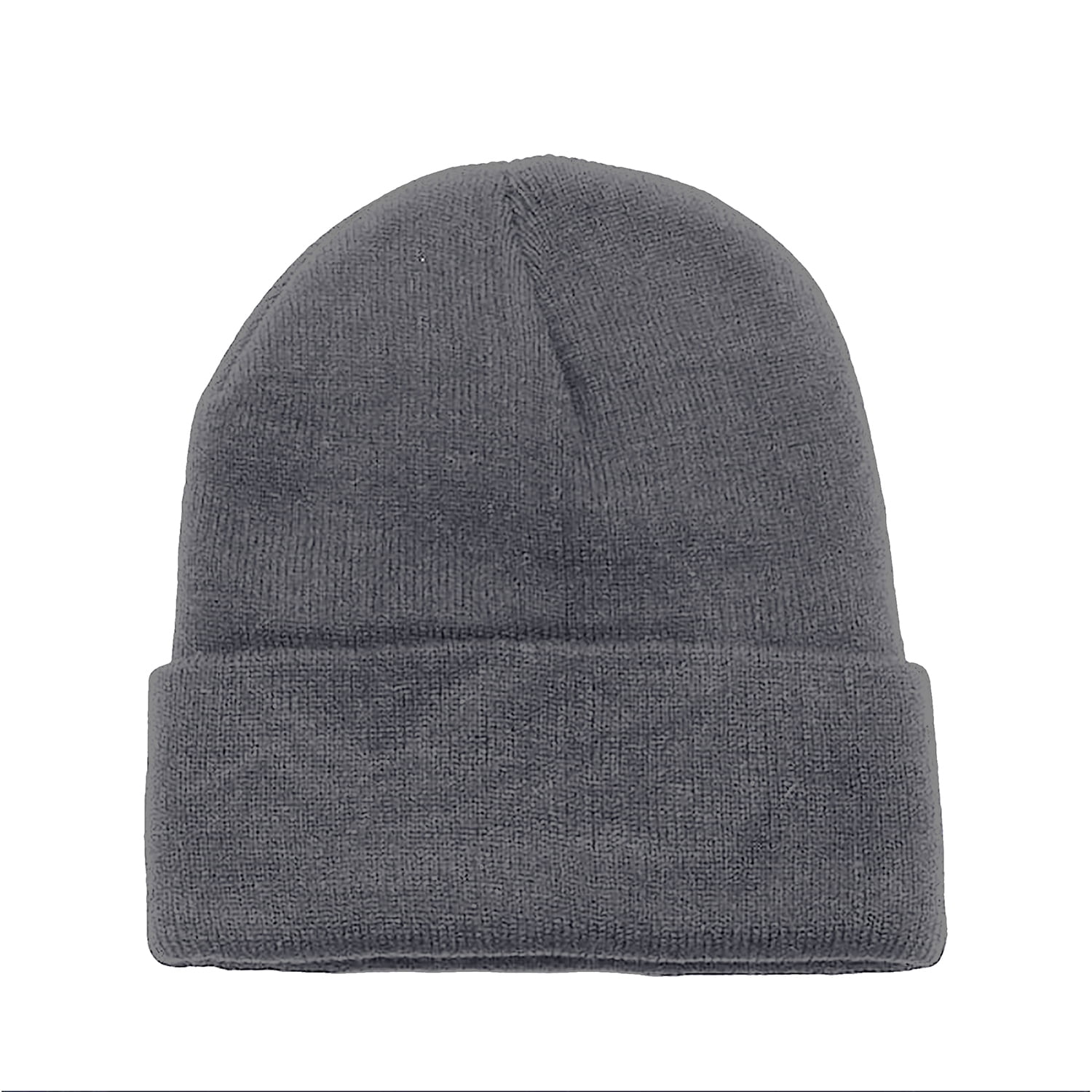 12 Pack Plain Long Cuffed Men's Beanies Skullies Multipack Bulk (Dark ...