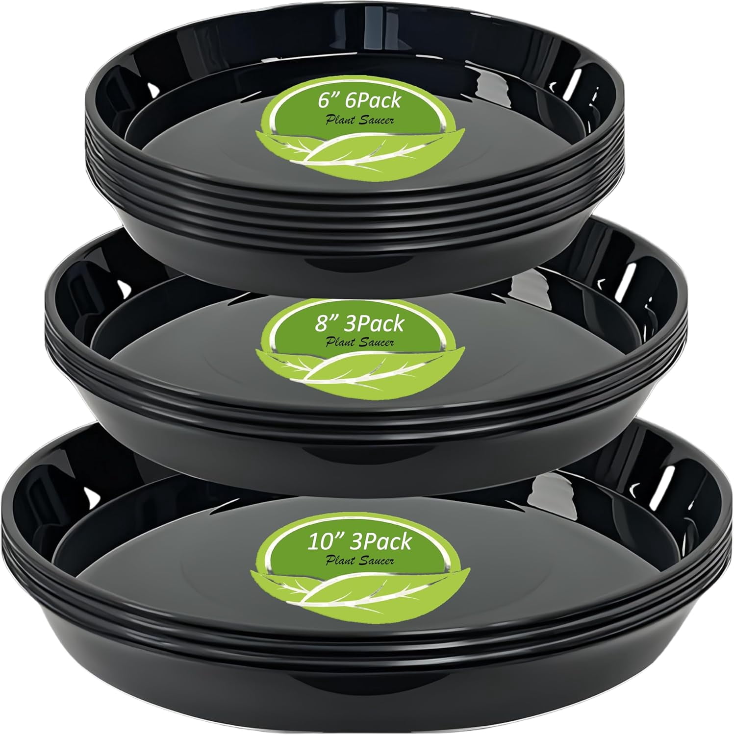 12 Pack Plant Saucer Tray, 6 8 10 inch Plant Saucers for Indoor Outdoor ...