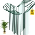 12 Pack Plant Support Stakes 24" x 10" Half Round Metal Rings for Peony ...