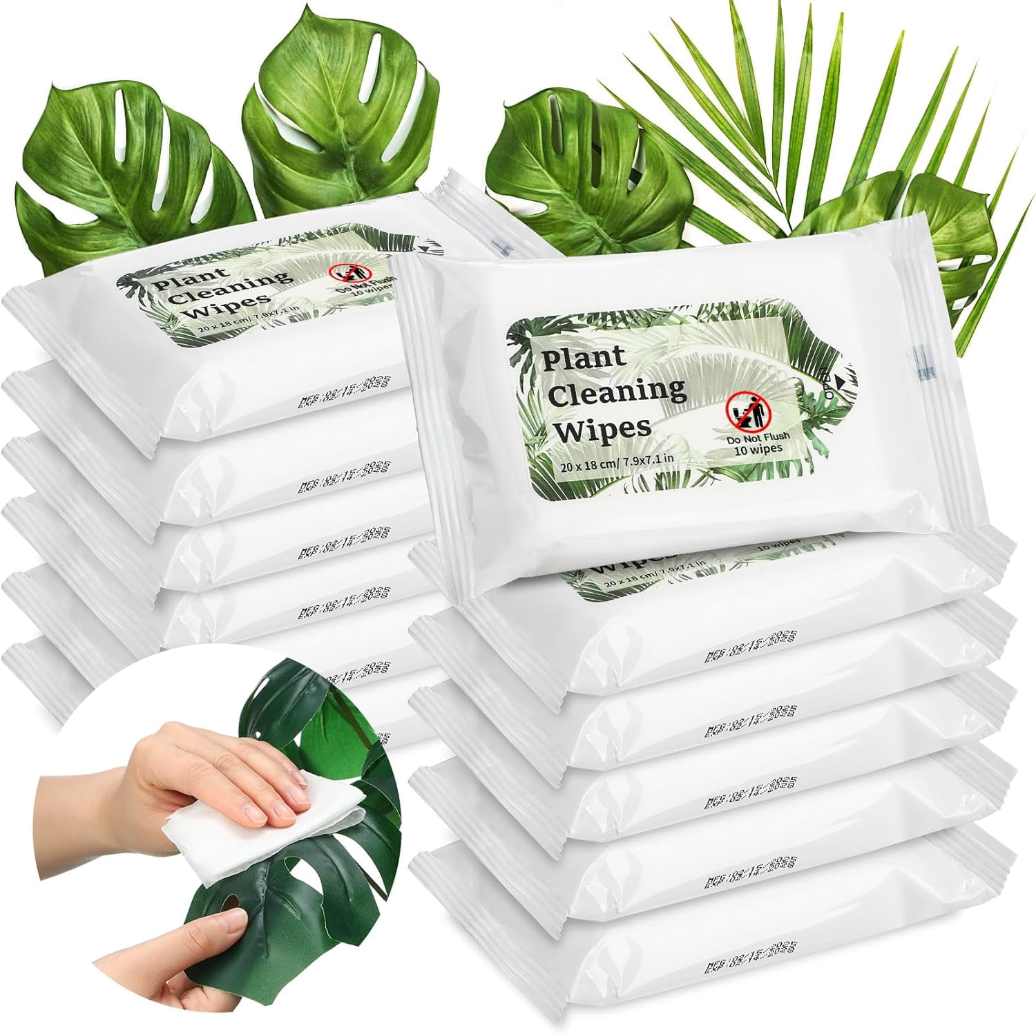 12 Pack Plants Cleaning Wipes for Indoor Plants, Plant Leaf Cleaner and ...