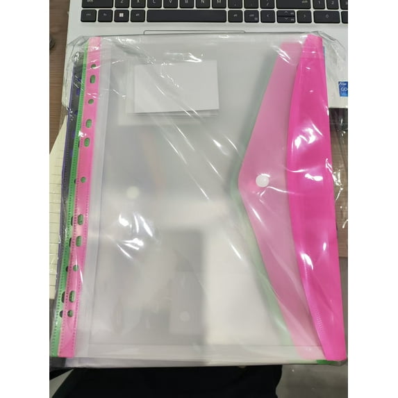 12 Pack Plastic Envelopes Binder Folders 11 Holes Expandable Binder ...